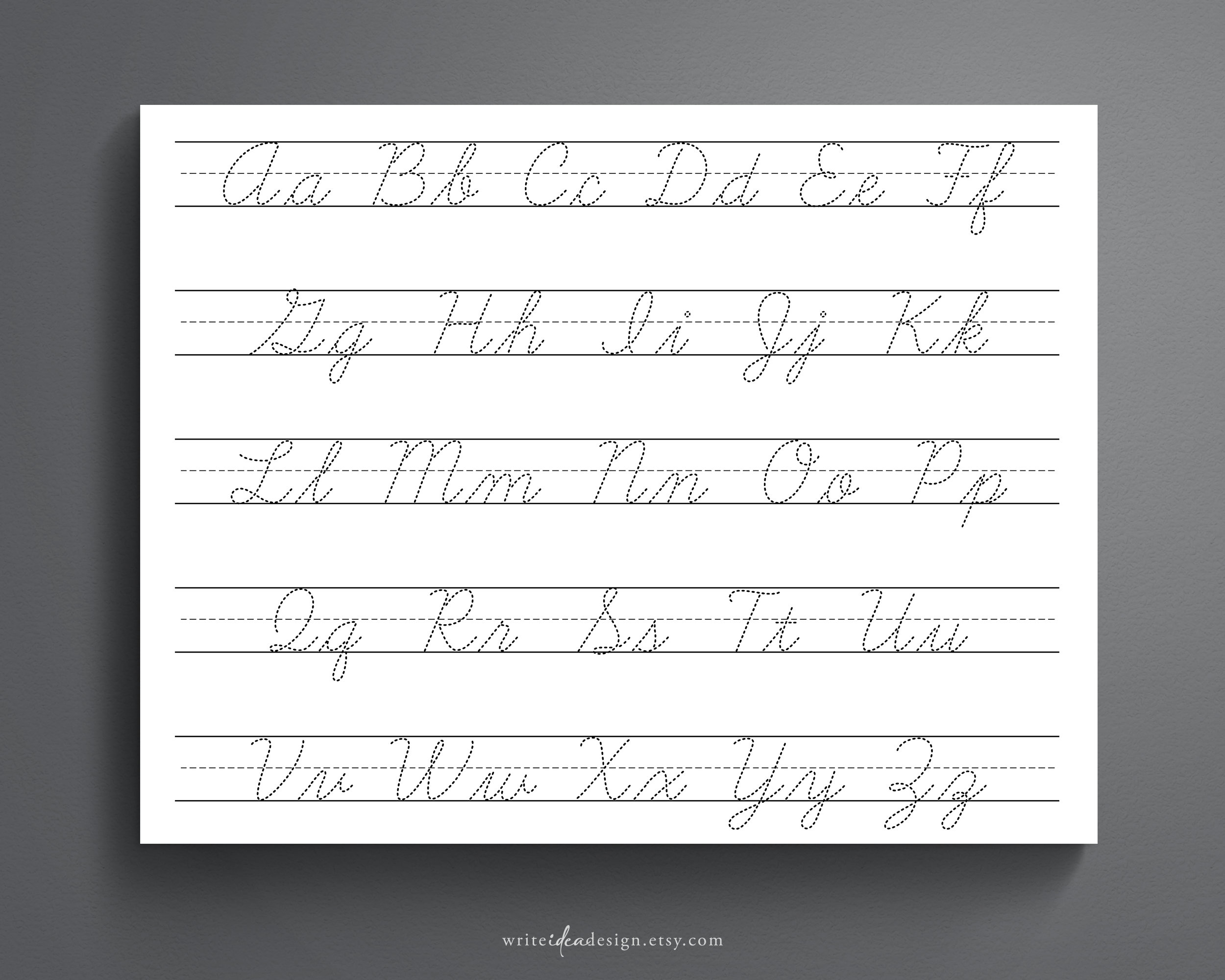 Cursive Alphabet Tracing Worksheet. Printable Trace the Cursive ...