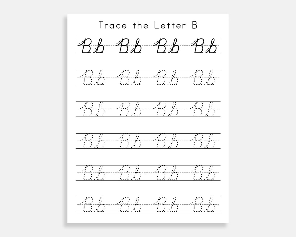 Cursive Letter Tracing. Cursive Handwriting Practice. Learn - Etsy