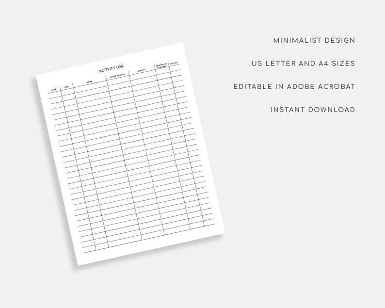 Activity Log Activity Tracker Template Activity And Etsy activity-log-activity-tracker-template-activity-and-etsy