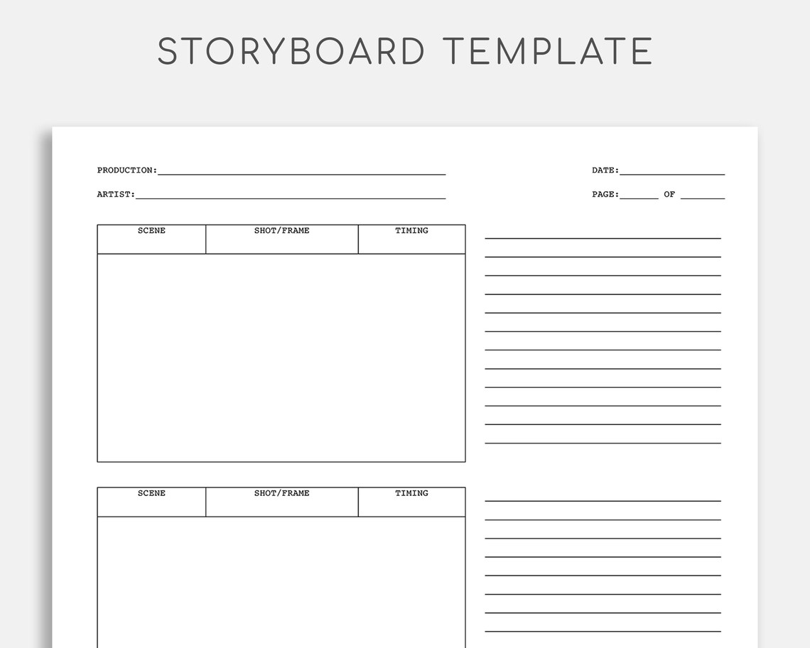 Printable Storyboard Template. Story Board Planner. Video - Etsy
