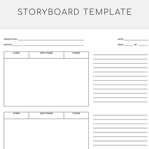 Printable Storyboard Template. Story Board Planner. Video - Etsy