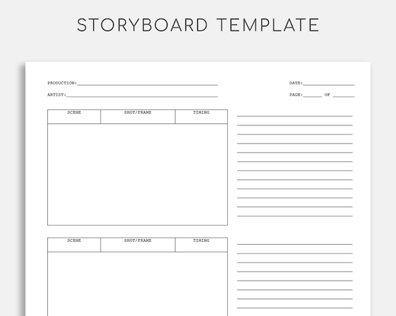 Printable Storyboard Template. Story Board Planner. Video - Etsy