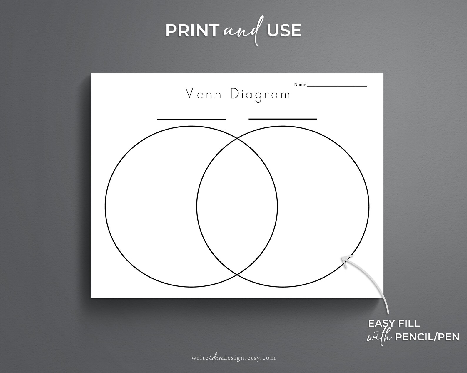 Venn Diagram Worksheets. Compare and Contrast Worksheet. 3rd - Etsy