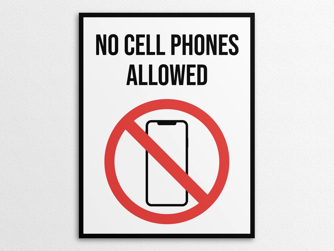 Printable No Cell Phones Sign in US Letter and A4 Sizes, Instant ...