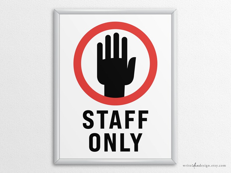 Printable Staff Only Signs US Letter and A4 Sizes Instant - Etsy Australia
