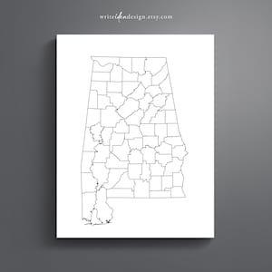 Printable Alabama County Map: Geography Activity for Students (PDF ...