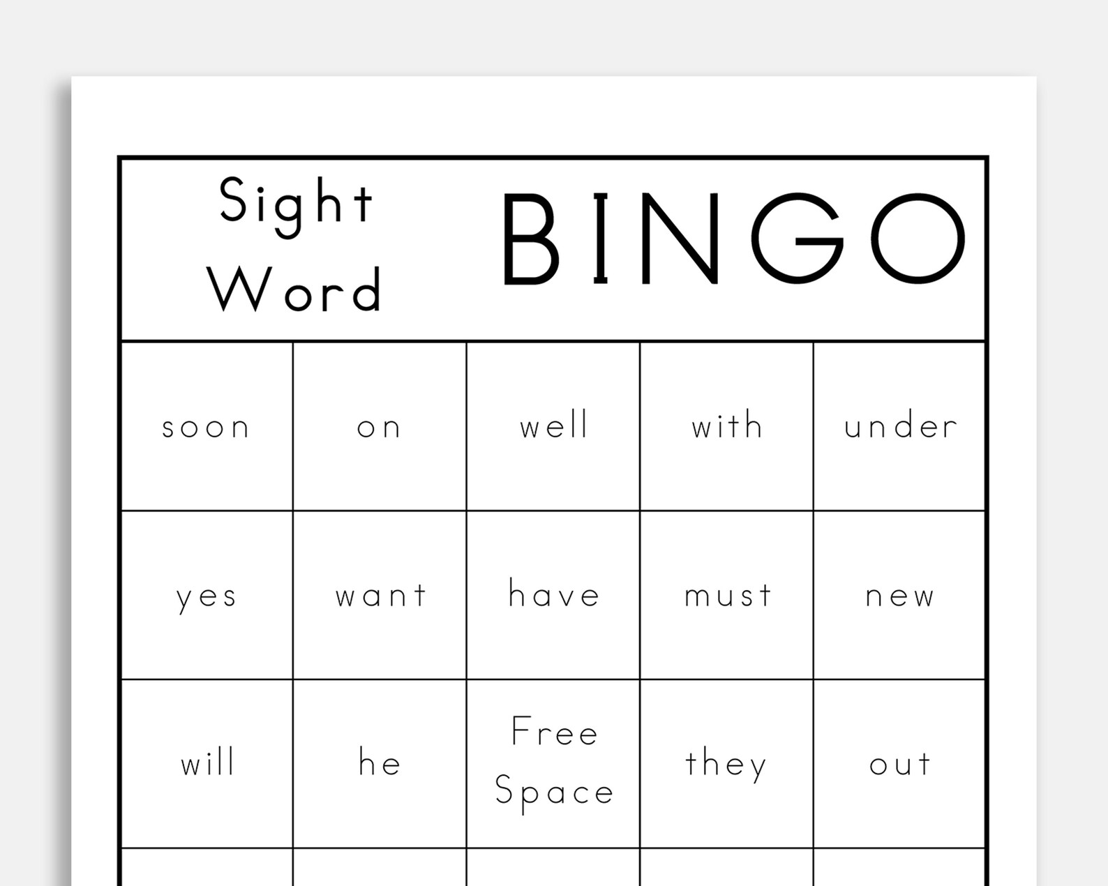 Kindergarten Sight Word Bingo. 100 Sight Word Bingo Cards. - Etsy