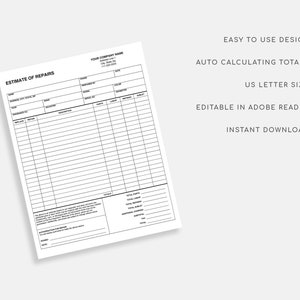 Auto Repair Estimate. Body Shop Estimate. Auto Body Estimator. | Etsy