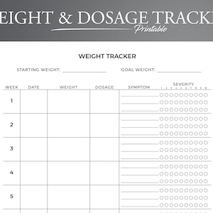 Weight and Dosage Tracker for Medication Users. Semaglutide Weight ...