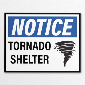 Printable Notice - Tornado Shelter Sign in US Letter and A4 Sizes ...