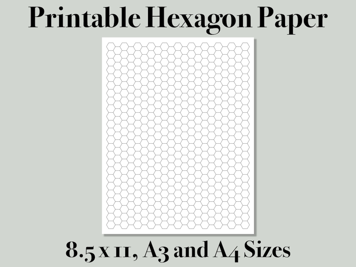 Printable Hexagon Paper. Organic Chemistry Paper. Hexagon Grid | Etsy