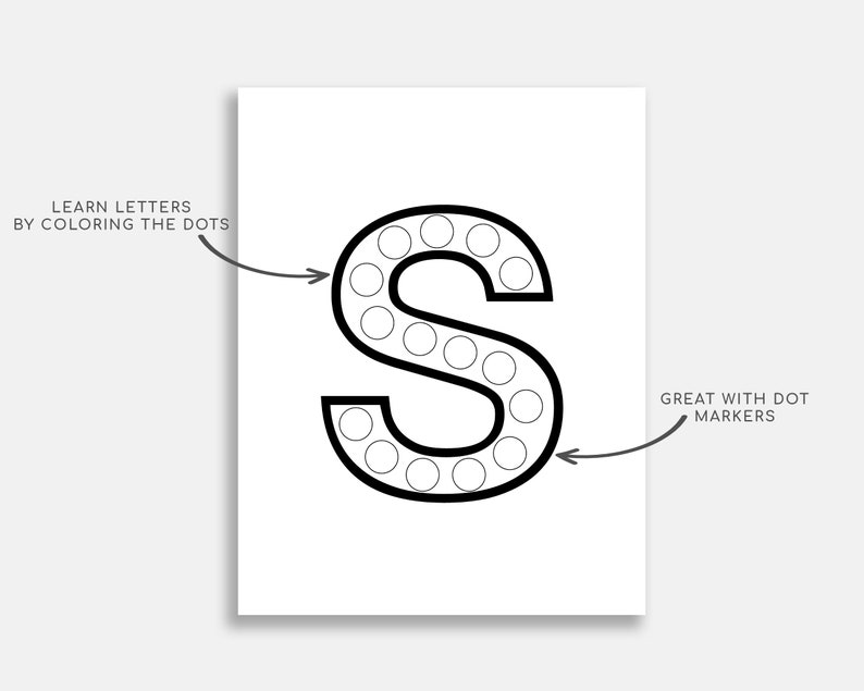 Printable Uppercase Do-a-dot Letters. Printable Dot Alphabet. | Etsy
