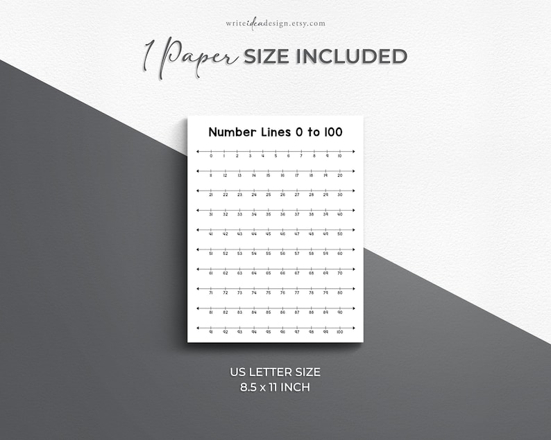 Printable Number Line Chart 0-100: Blank Math Worksheet (PDF) - Etsy