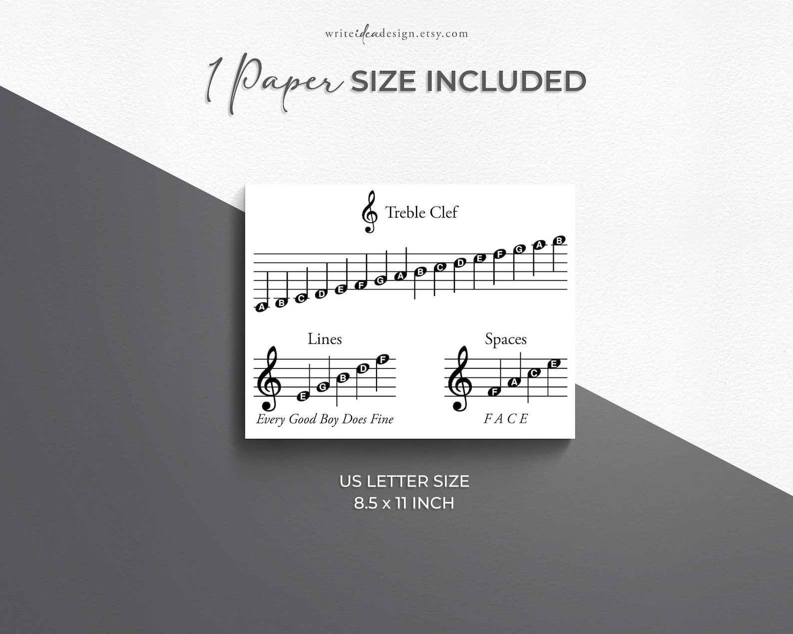 Printable Treble Clef Chart: Music Education (PDF) - Etsy