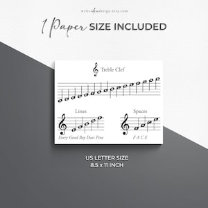 Printable Treble Clef Chart: Music Education (PDF) - Etsy