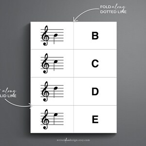 Printable Music Note Flash Cards. Treble Clef. Learning to - Etsy