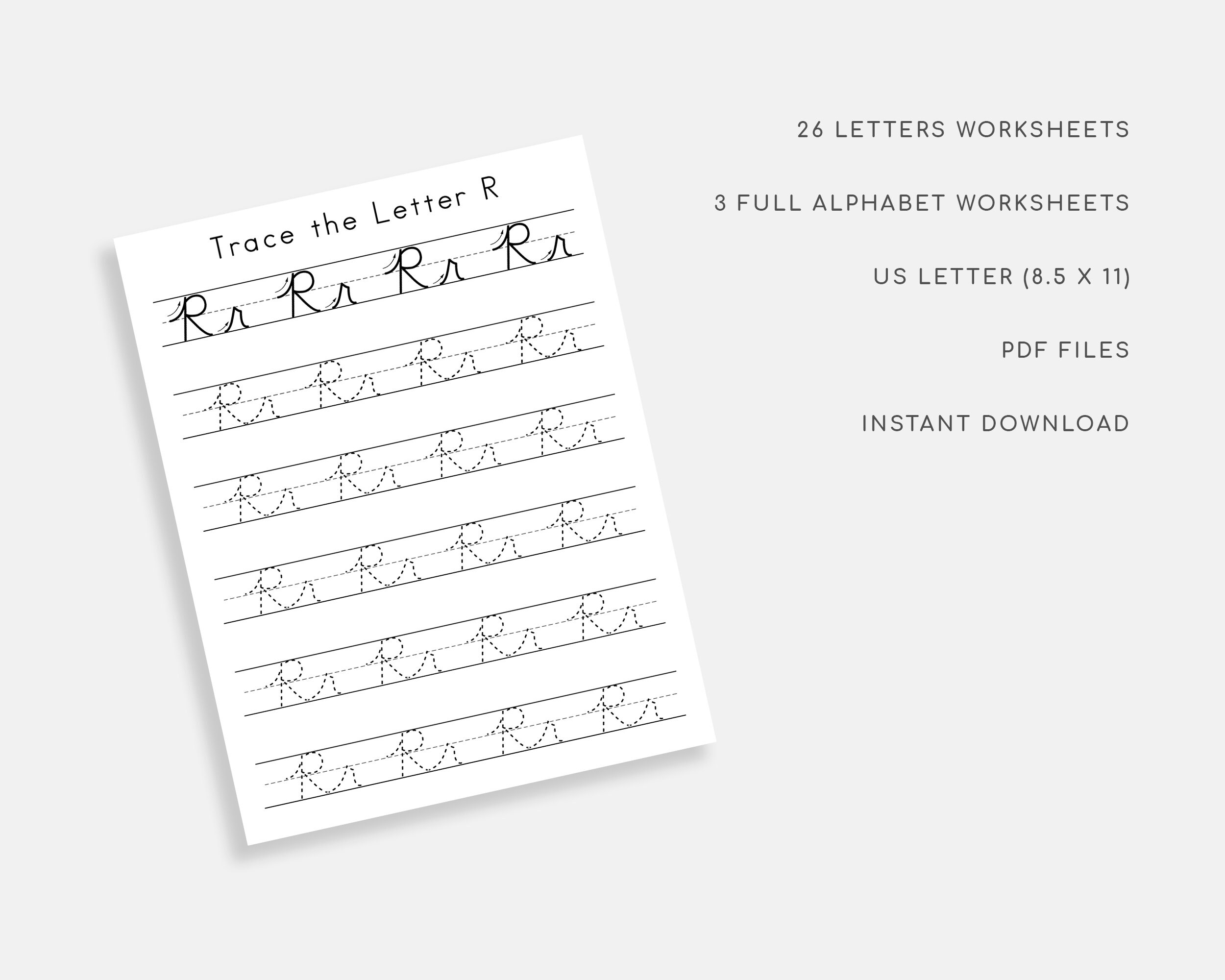Cursive Letter Tracing. Cursive Handwriting Practice. Learn - Etsy