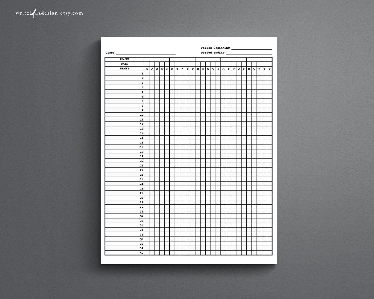 Class Record. Attendance Log. Attendance Tracker. Attendance Sheet ...