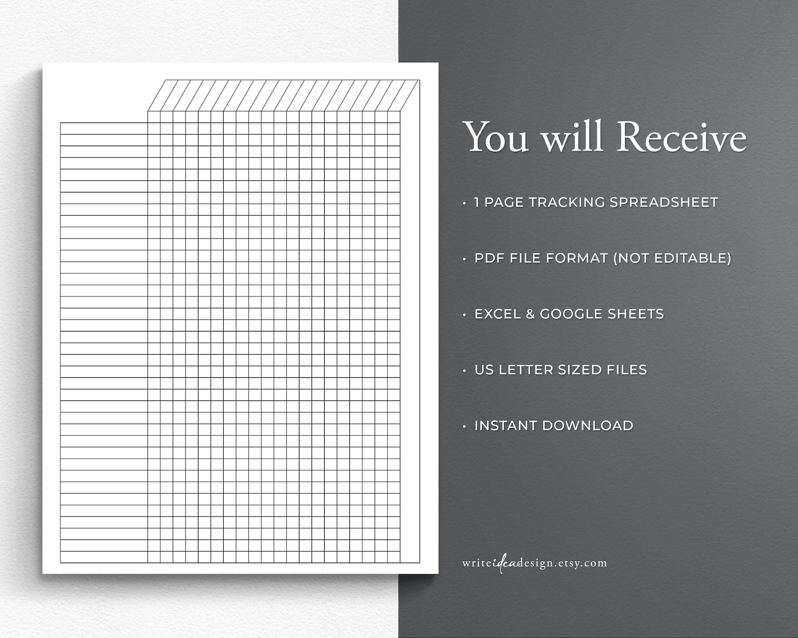 Printable Blank Tracking Spreadsheet. Printable PDF, Excel, Google ...