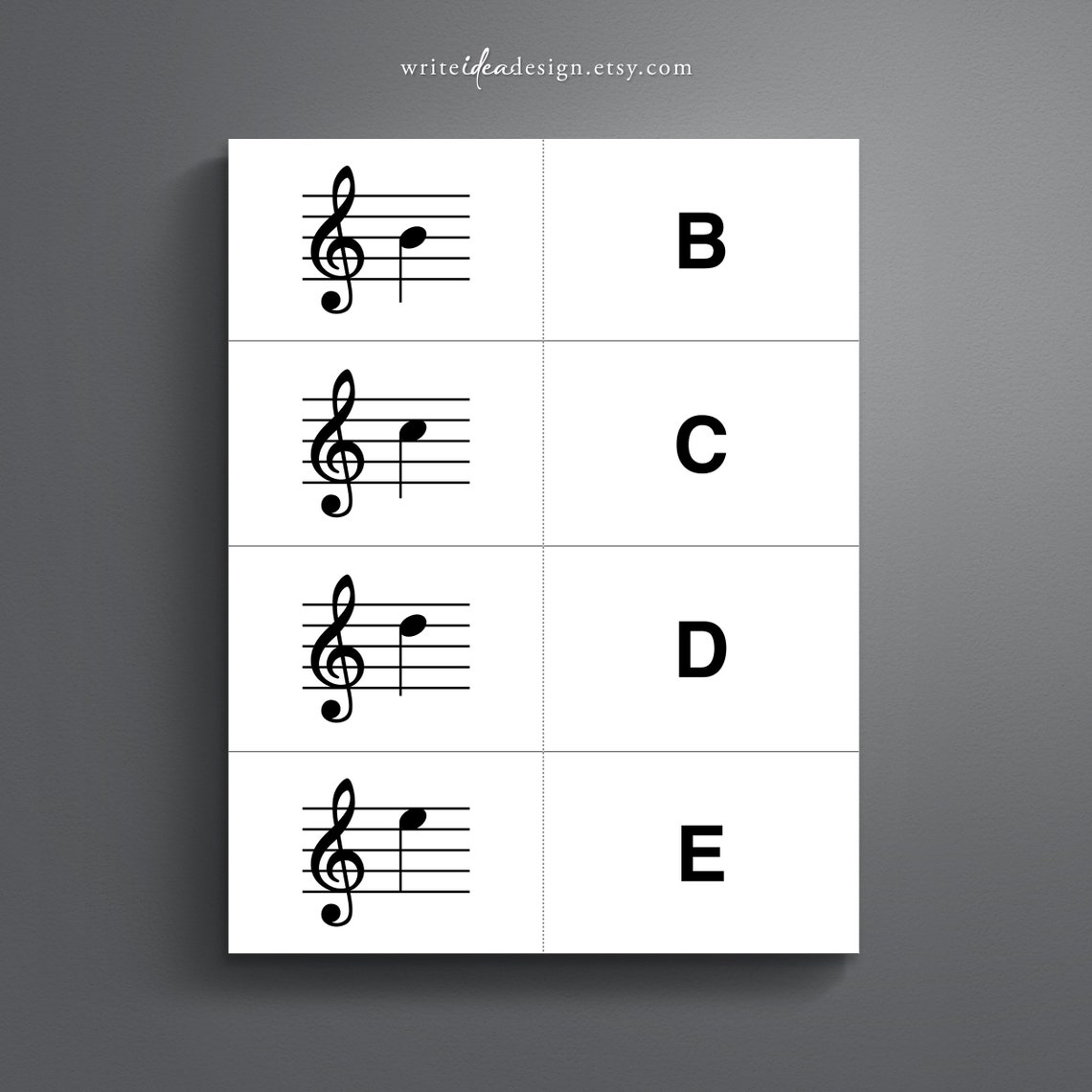 Printable Music Note Flash Cards. Treble Clef. Learning to Read Music ...