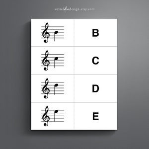 Printable Music Note Flash Cards. Treble Clef. Learning to Read Music ...