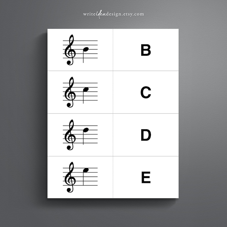 Printable Music Note Flash Cards. Treble Clef. Learning to Read Music ...
