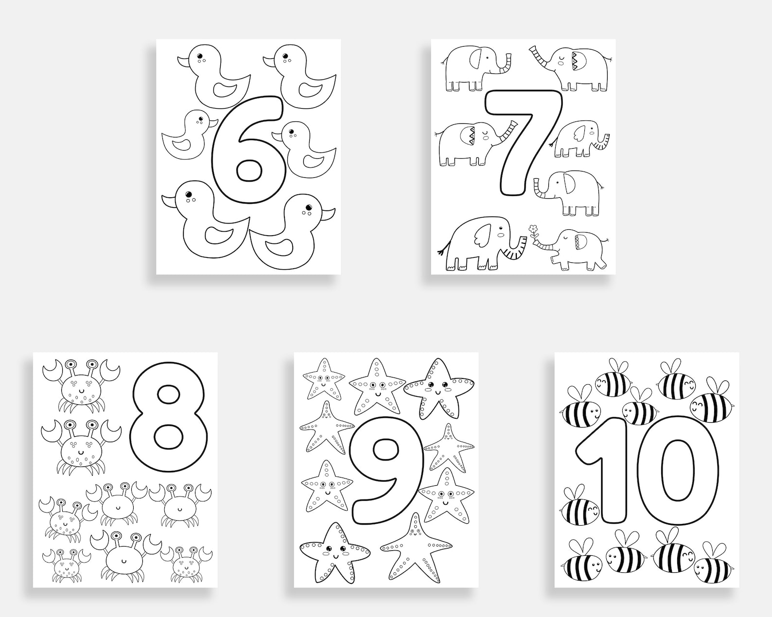 Number Coloring Pages 1-15. Preschool Activity. Toddler - Etsy