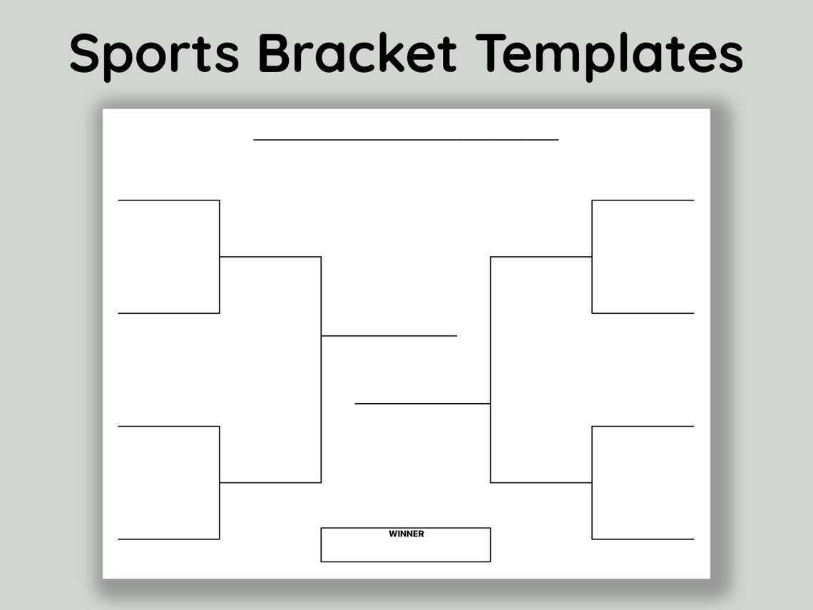Sports Bracket Printable. 8, 16, 32 Team Bracket. Tournament Bracket ...