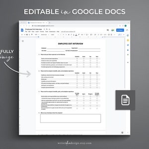 Employee Exit Interview for Google Docs/microsoft Word. - Etsy