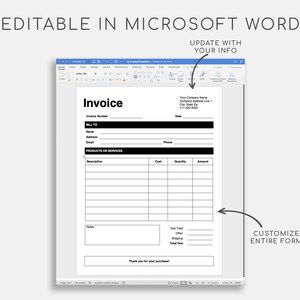 Invoice Template Pdf/google Docs/word. Business Invoice. - Etsy