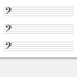 Kids Printable Bass Clef Sheet Music for Letter/a4. Blank | Etsy