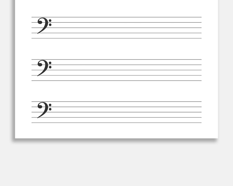 Kids Printable Bass Clef Sheet Music for Letter/a4. Blank | Etsy