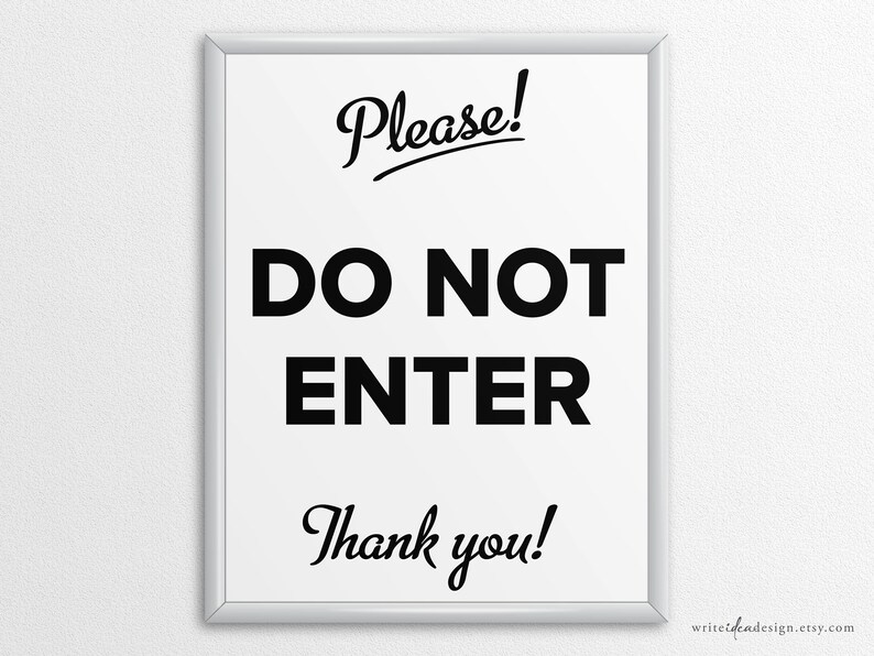Printable Please Do Not Enter Sign, US Letter, A4 (digital Download) - Etsy