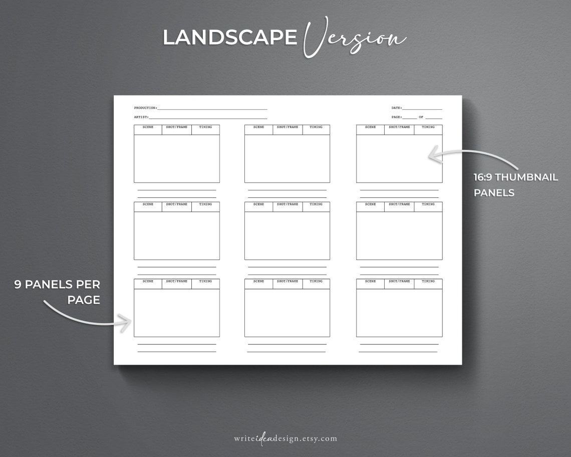 Printable Storyboard Template. Story Board Planner. Video Planner. Film ...