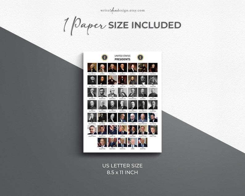 US Presidents Printable Sheet: American History (updated for 2025) (PDF ...