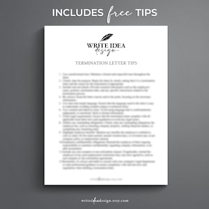 Professional Termination Letter Template. Google Docs/microsoft Word ...