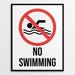 Printable No Swimming Sign in US Letter and A4 Sizes, Instant Download ...