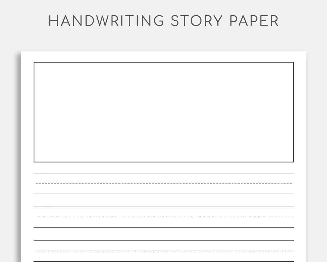 Handwriting Story Paper. Penmanship Paper. Writing Practice | Etsy