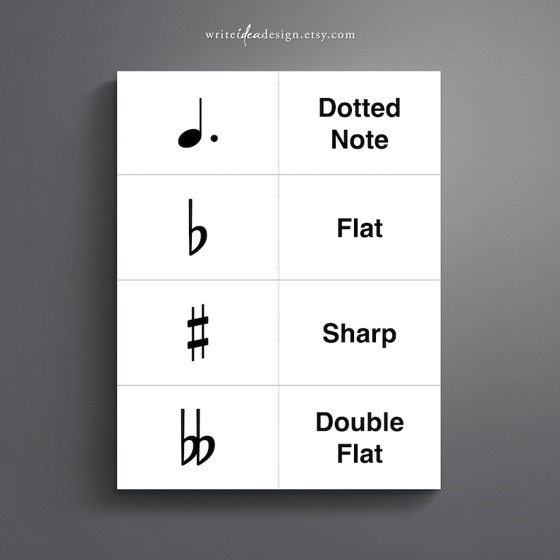 Printable Music Symbol Flash Cards: Learn Music Theory (PDF) - Etsy