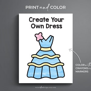Printable Create Your Own Dress Pages | Set of 27 Dresses to Design ...