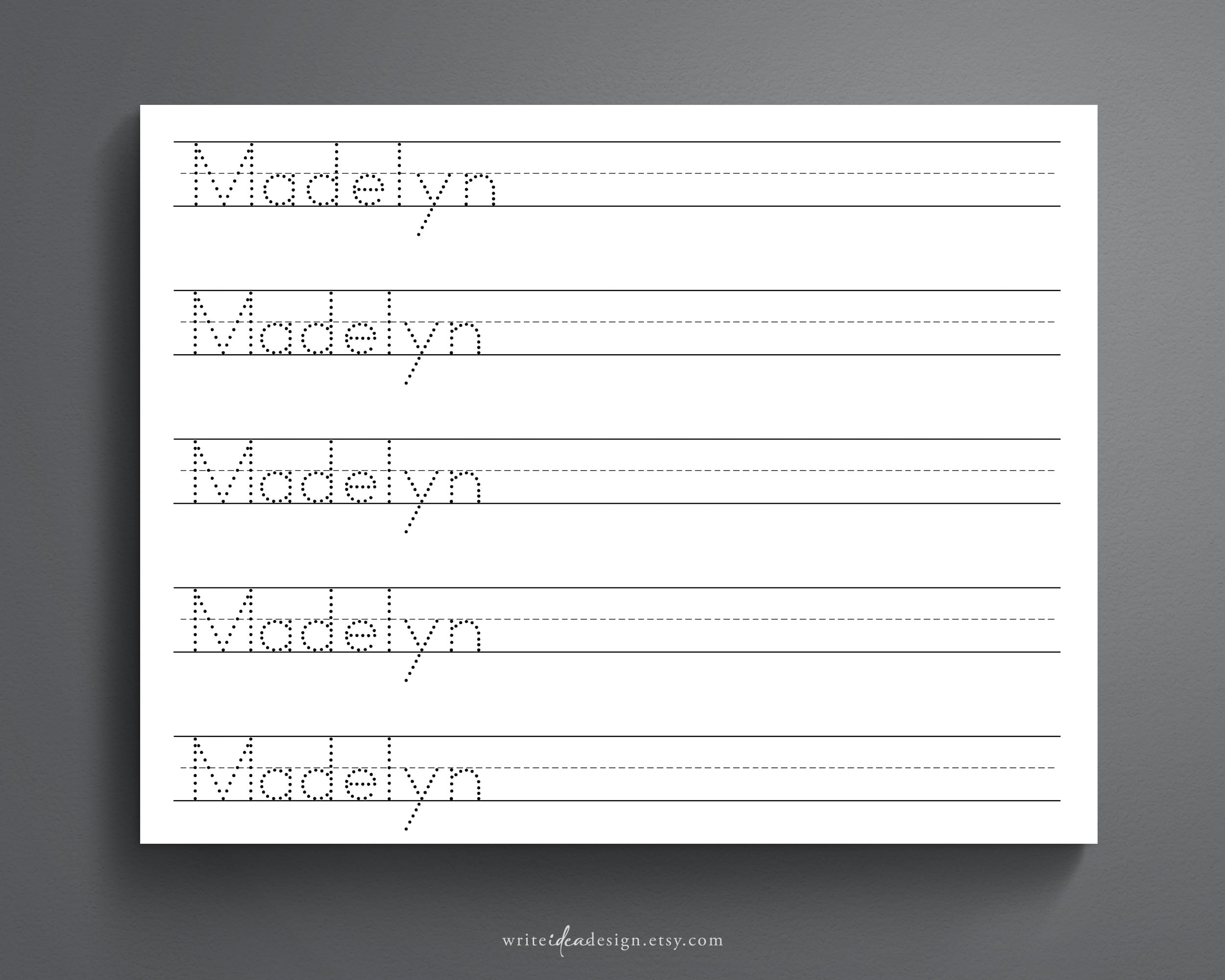 Dot Name Tracing Sheet. Dot Name Writing. Dot Name Paper Name - Etsy ...