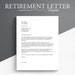 Professional Retirement Letter Template. Google Docs/microsoft Word ...