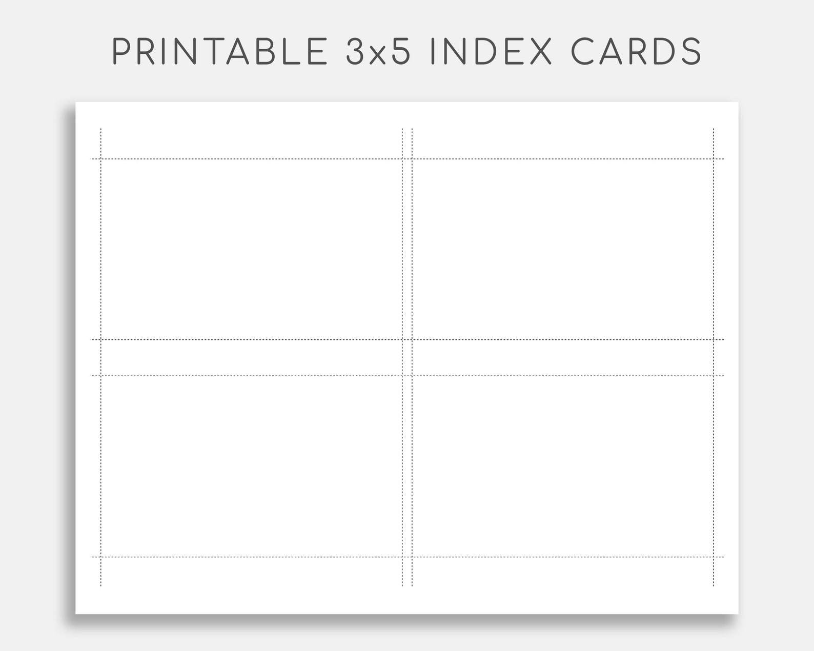 Printable 3x5 Index Card. Printable Note Cards. Printable - Etsy