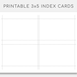 Printable 3x5 Index Card. Printable Note Cards. Printable - Etsy