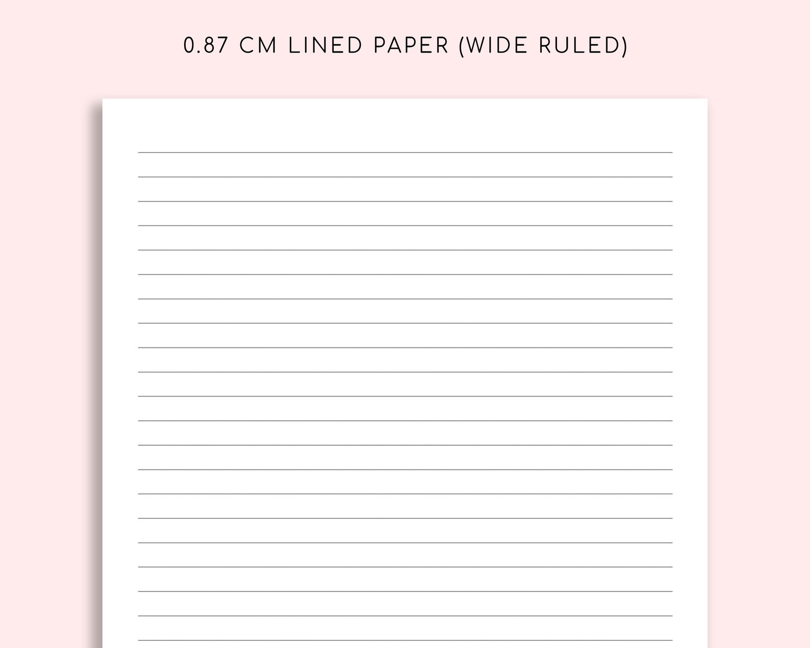 Printable Lined Paper. Wide Ruled Paper. College Ruled Paper. - Etsy