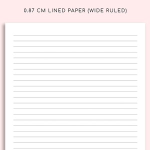 Printable Lined Paper. Wide Ruled Paper. College Ruled Paper. - Etsy