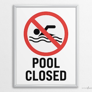 Printable Pool Closed Signs in US Letter and A4 Sizes, Instant Download ...