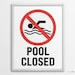 Printable Pool Closed Signs in US Letter and A4 Sizes, Instant Download ...