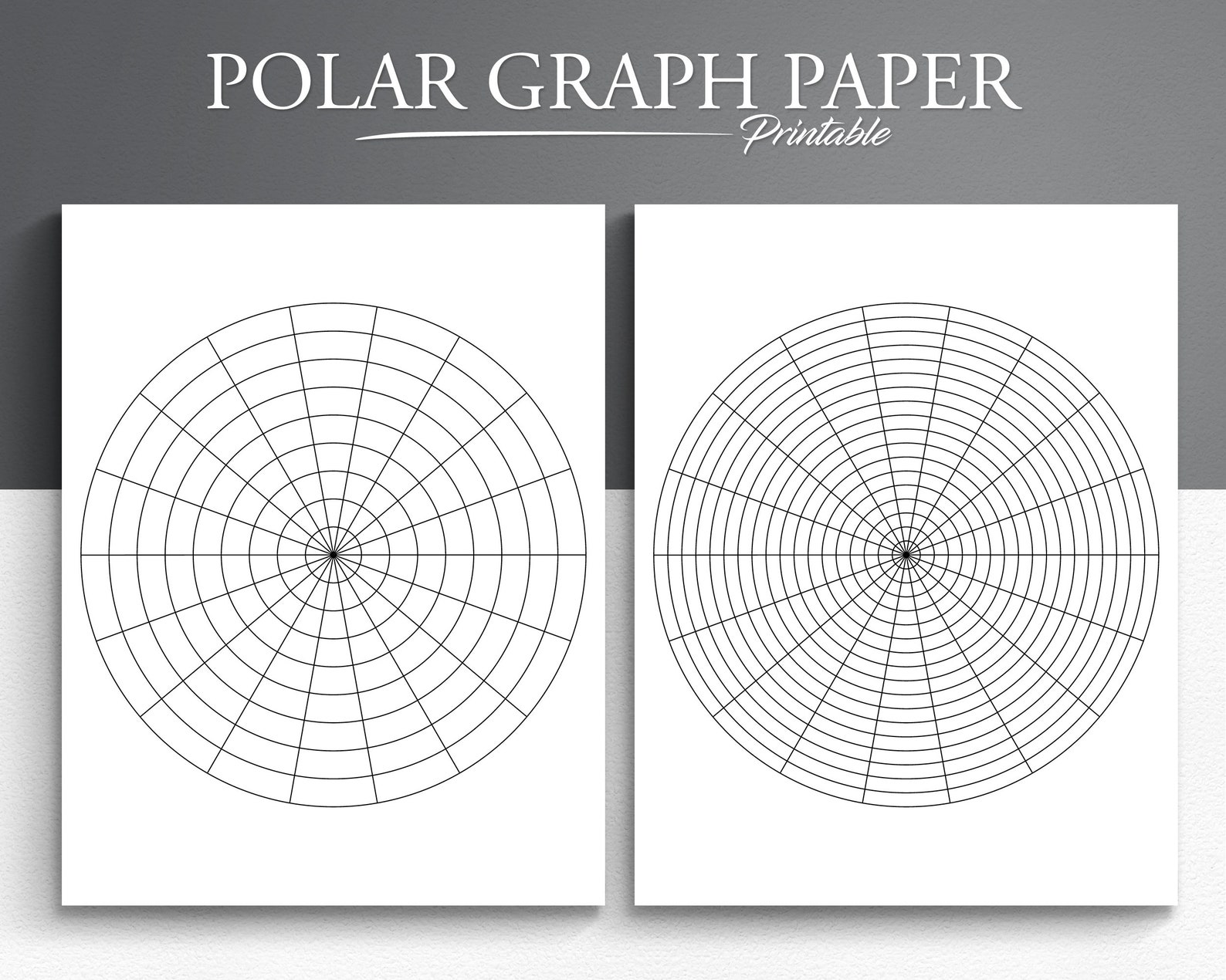 Printable Polar Graph Paper. Circular Graph Paper. Radial Graph Paper ...