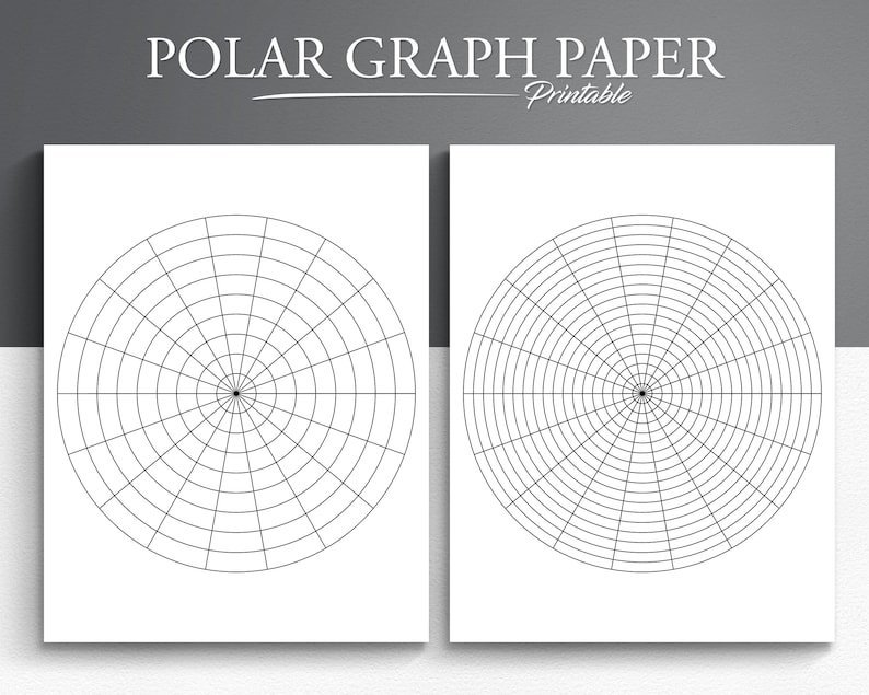 Papel gráfico polar imprimible. Papel cuadriculado circular. Papel ...